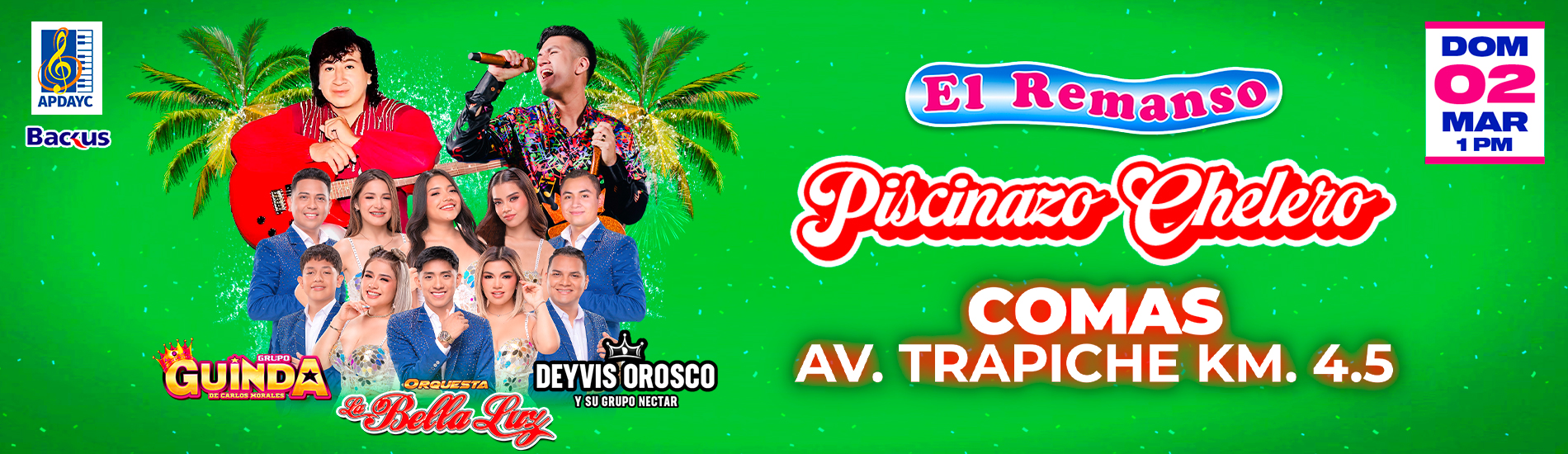 Piscinazo Chelero con La Bella Luz, Grupo Guinda y Deyvis Orosco en El ...