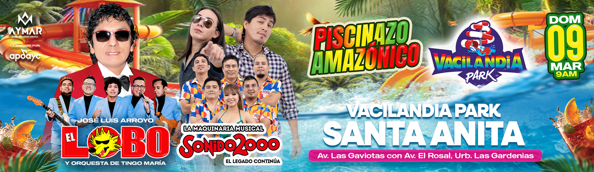 Piscinazo Amazónico con El Lobo y Sonido 2000 en Vacilandia Park de ...