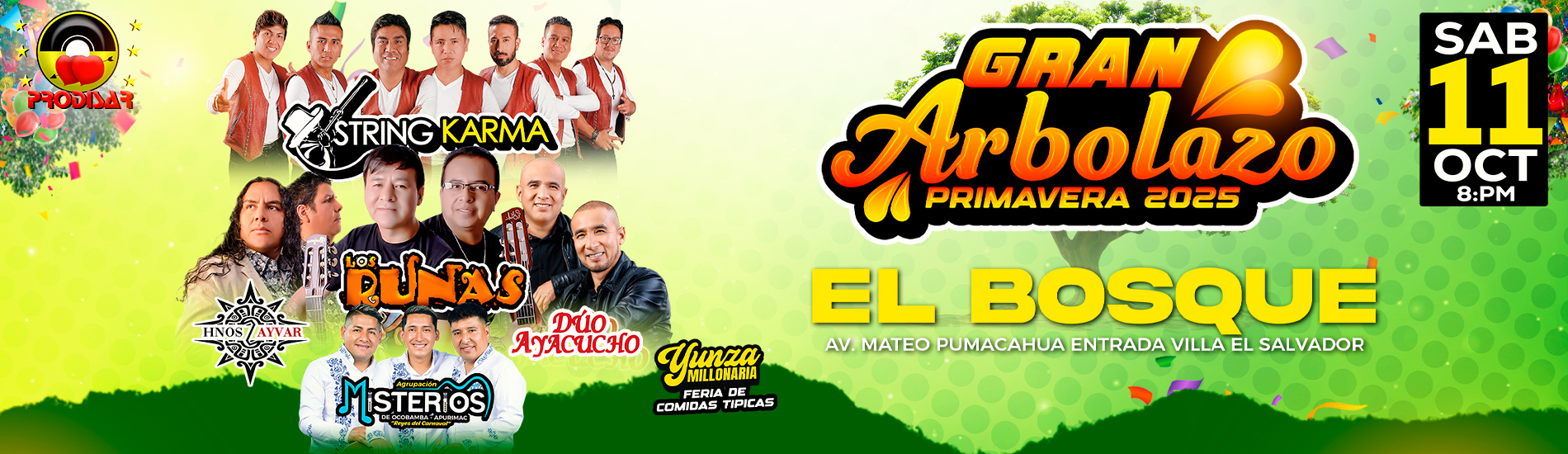 Gran Arbolazo Primavera 2025 con String Karma, Los Runas, Dúo Ayacucho y más en El Bosque de ...