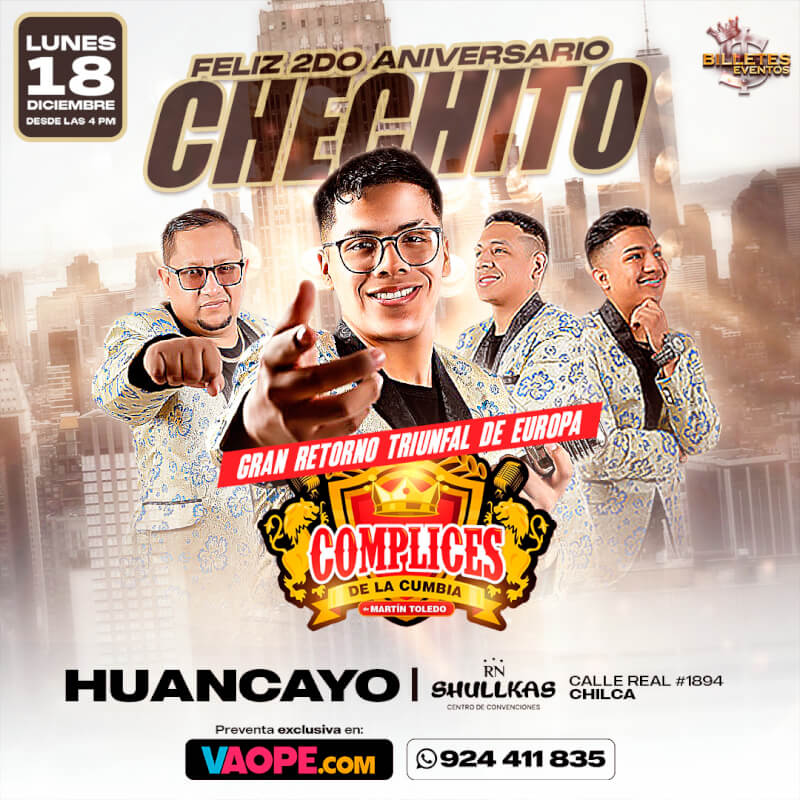 Chechito y Los Cómplices de la Cumbia en Huancayo - VAOPE.COM